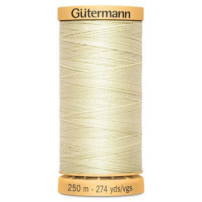 Gutermann Natural Cotton 50 Weight Thread 250m Off White 919 UK