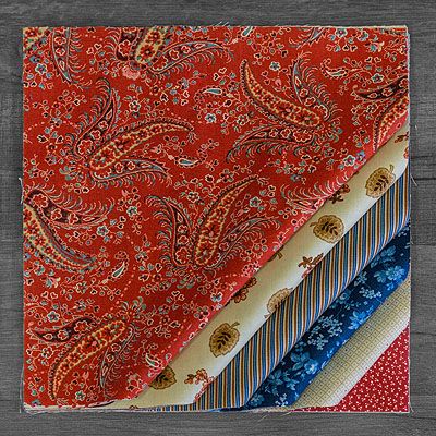 Red Light and Blue Traditions 10" Patchwork Palette