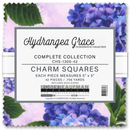 Hydrangea Grace 5" Charm Squares