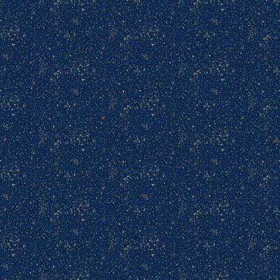 Makower Metallic Linen Texture Fabric Navy