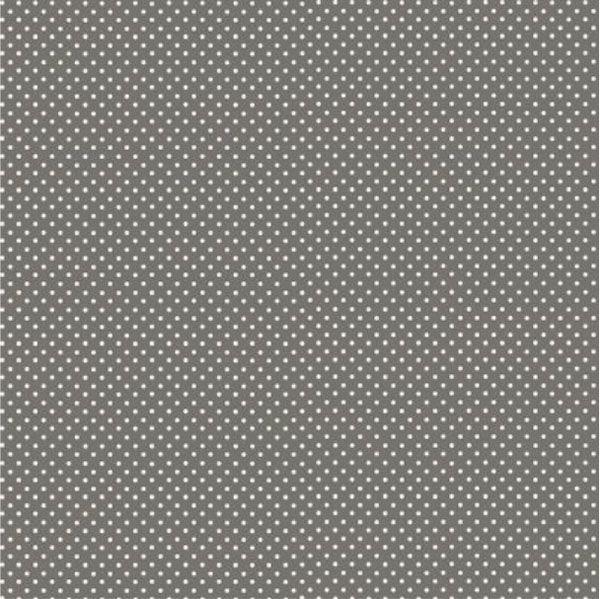 Makower Small Spots Fabric: White Spots Grey