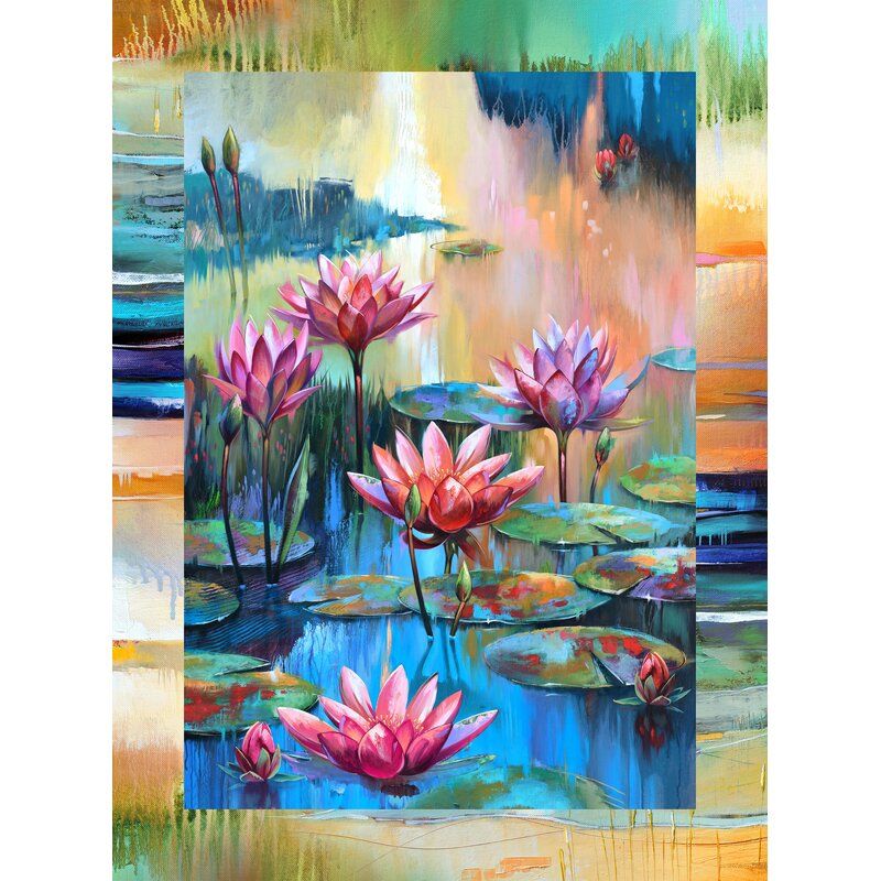 Lotus fabric: Lotus Panel, Dark Blue 32" (80cm)